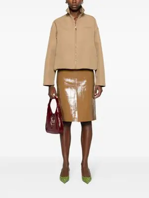 Gucci Split-hem Leather Skirt