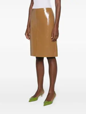 Gucci Split-hem Leather Skirt
