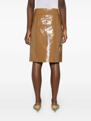 Gucci Split-hem Leather Skirt