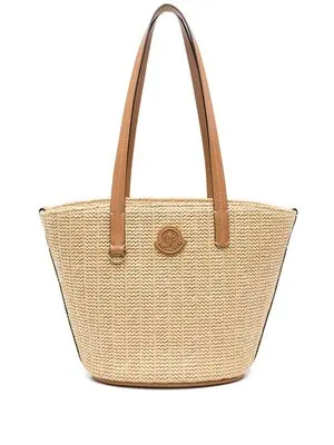 Moncler Small Hubba Raffia Tote Bag