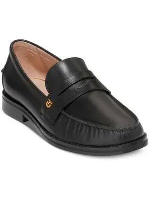 Cole Haan Womens Leather Padded Insole Loafers - Black