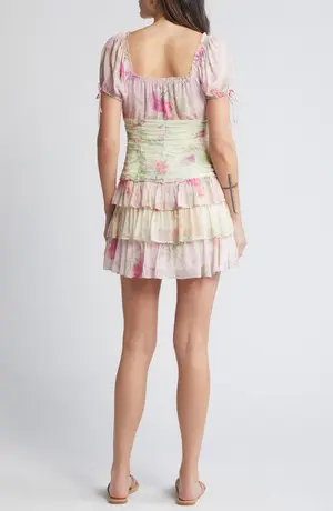 LoveShackFancy Jupe Floral Ruffle Minidress