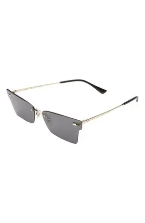 Ray-ban 64mm Rimless Butterfly Sunglasses - Grey
