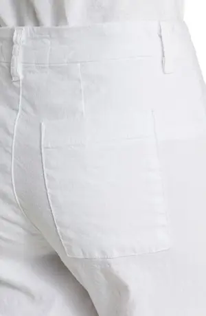 Frank & Eileen Wexford Wide Leg Cropped Pants - White Preformance Linen