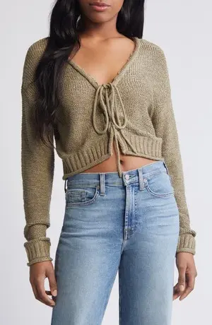 NOISY MAY Sandy Lace-up Cardigan