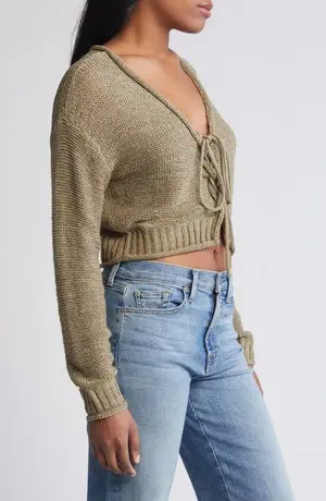 NOISY MAY Sandy Lace-up Cardigan