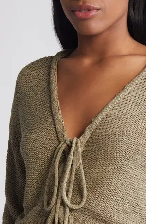 NOISY MAY Sandy Lace-up Cardigan