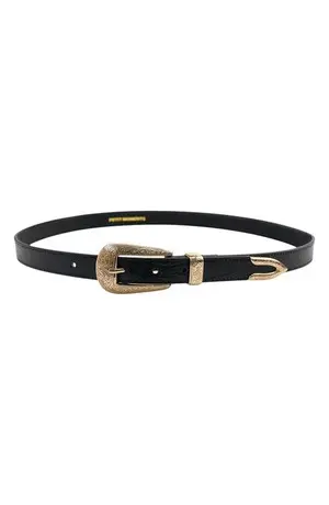 PETIT MOMENTS Phoenix Belt - Black Croc/gold