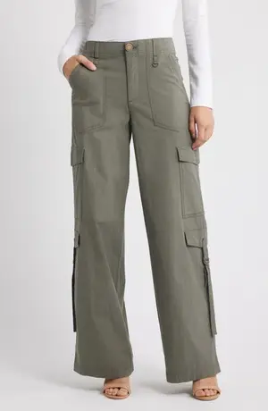 Wit & Wisdom High-waist Cargo Pants - Dusty Olive