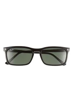 Ray-ban 56mm Rectangular Sunglasses - Black