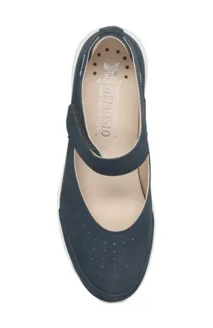 Mephisto Marsia Mary Jane Flat - Jeans Blue Bucksoft