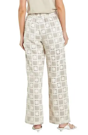 English Factory Crocket Patchwork Wide Leg Trousers