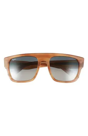 Ray-ban 57mm Square Sunglasses - Striped Brown