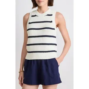 Vineyard Vines Cotton-blend Sleeveless Sweater - Hana Stripe Marsh