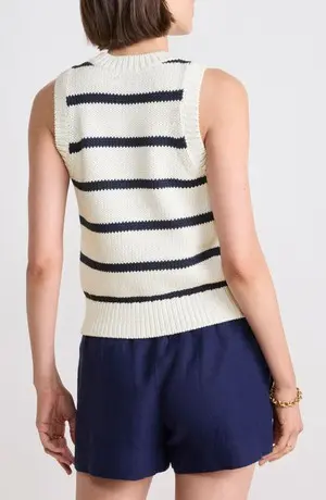 Vineyard Vines Cotton-blend Sleeveless Sweater - Hana Stripe Marsh