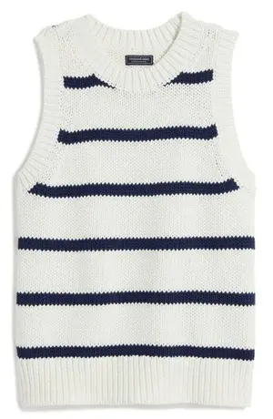 Vineyard Vines Cotton-blend Sleeveless Sweater - Hana Stripe Marsh