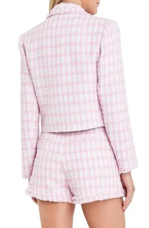 English Factory Check Bouclé Blazer - Pink