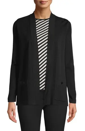 Anne Klein Malibu Open Front Cardigan - Black