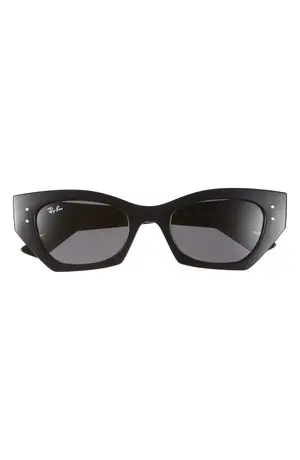 Ray-ban Ray-Ban Zena 49mm Geometric Sunglasses Black