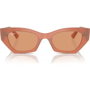 Ray-ban Ray-Ban Zena 49mm Geometric Sunglasses Orange