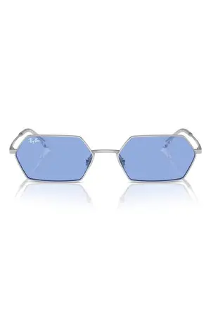 Ray-ban 58mm Tinted Rectangle Sunglasses - Silver
