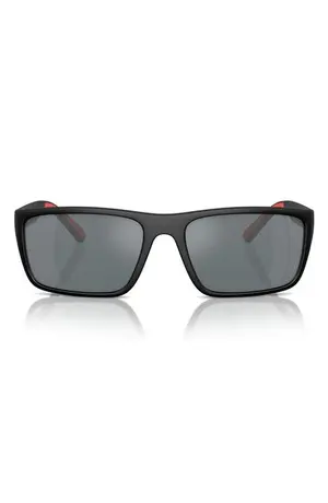 SCUDERIA FERRARI 59mm Rectangular Sunglasses - Black Grey