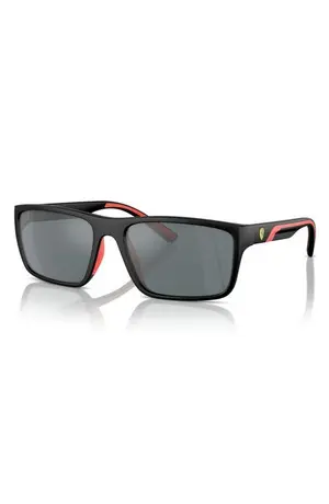 SCUDERIA FERRARI 59mm Rectangular Sunglasses - Black Grey