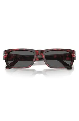 Persol Persol Adrien Rectangular Sunglasses Red Havana