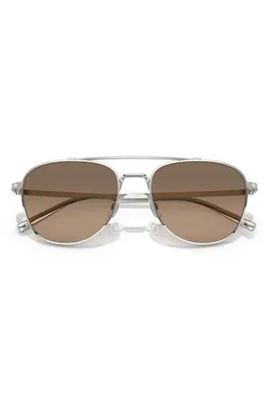 Oliver Spencer 55mm Rivetti Polarized Aviator Sunglasses - Silver