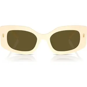 Tory Burch Tory Burch 50mm Irregular Sunglasses Milky Ivory