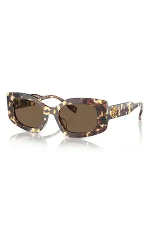 Tory Burch 50mm Irregular Sunglasses - Tortoise