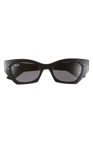 Ray-ban Zena 52mm Geometric Sunglasses - Black / Black