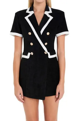 English Factory Terry Cloth Blazer Romper