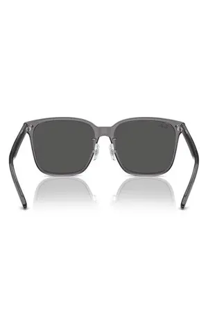 Ray-ban Slim Square 57mm Sunglasses - Transparent Grey