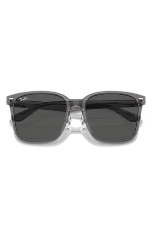 Ray-ban Slim Square 57mm Sunglasses - Transparent Grey