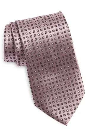 Zegna Cento Fili Silk Jacquard Neck Tie - Pink