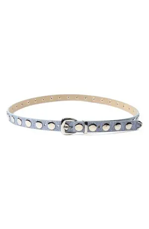 PETIT MOMENTS Disc Stud Belt - Light Denim/silver