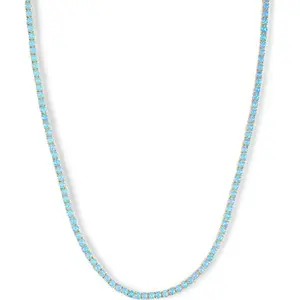 Melinda Maria Grand Heiress Imitation Opal Necklace - Blue Opal/gold