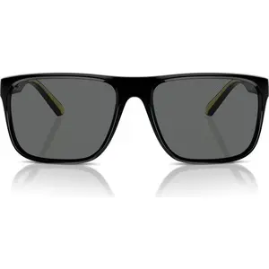 SCUDERIA FERRARI Scuderia Ferrari 59mm Square Sunglasses Black