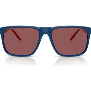SCUDERIA FERRARI 59mm Square Sunglasses - Blue/bordeaux