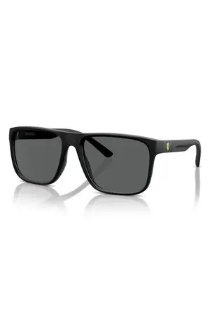 SCUDERIA FERRARI 59mm Square Sunglasses - Matte Black
