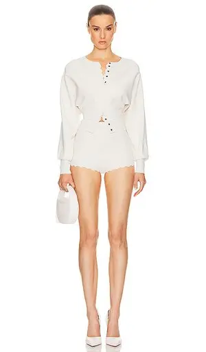 HELSA Elvira Cardigan Ribbed Knit With Scalloped Trims