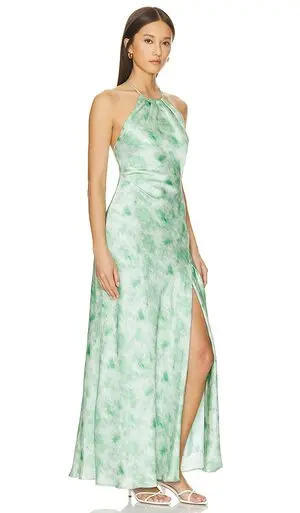 Astr The Label Elynor Ruched Satin Maxi Dress
