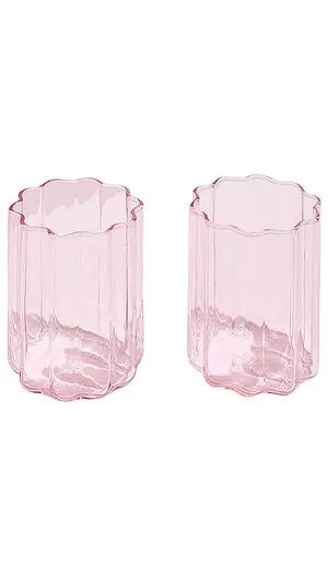 FAZEEK Wave Glass Set Of 2 - Pink