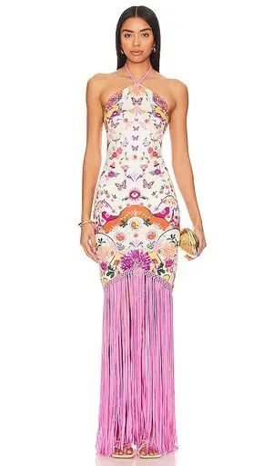Agua Bendita X Aliss Maxi Dress In Ivory - Butterfly Multi
