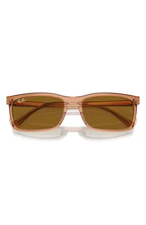 Ray-ban 59mm Rectangular Sunglasses - Transparent Brown