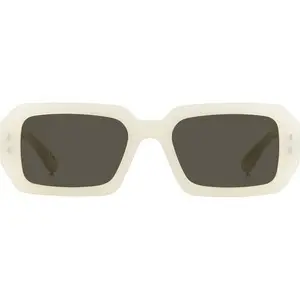 Isabel Marant 53mm Rectangular Sunglasses - Pearl White/grey