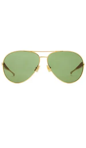 Bottega Veneta Gold Aviator Sunglasses