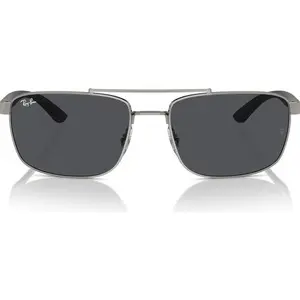 Ray-ban 60mm Rectangular Sunglasses - Dark Grey