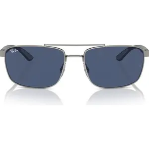 Ray-ban 60mm Rectangular Sunglasses - Gunmetal